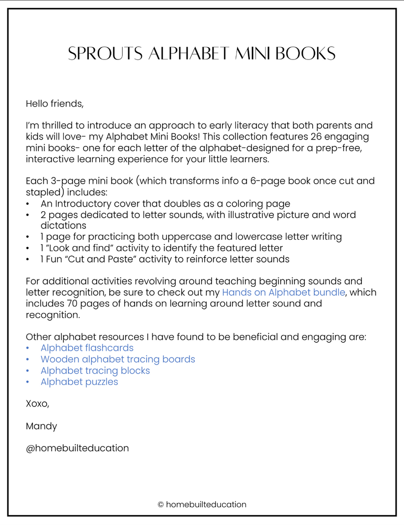 Sprouts Mini ABC Book (Ages 3-5) – With Love, From Homebuilt